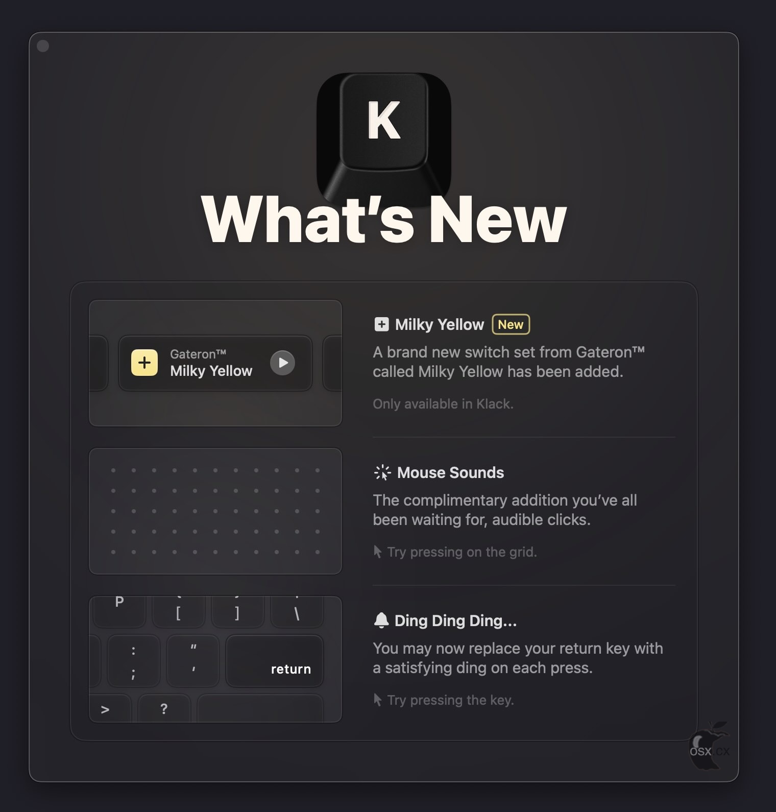 Klack For Mac v1.7.1 实用的macOS自定义键盘打字音效 - 黑苹果社区